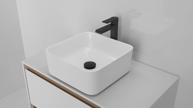 Смеситель BRASKO BLACK высокий для раковины с клик-клак от Cersanit (Арт. A63111)