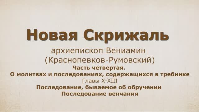 21. НОВАЯ СКРИЖАЛЬ. Часть 4, главы 10-13 Обручение и венчание