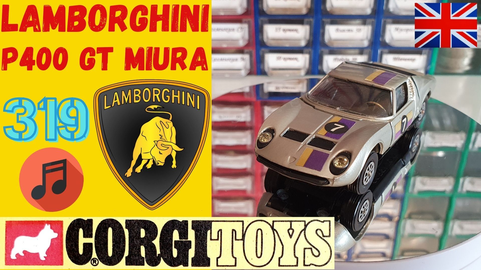 Ламборгини P400 GT Миура модель Lamborghini Miura № 319 от Corgi Toys