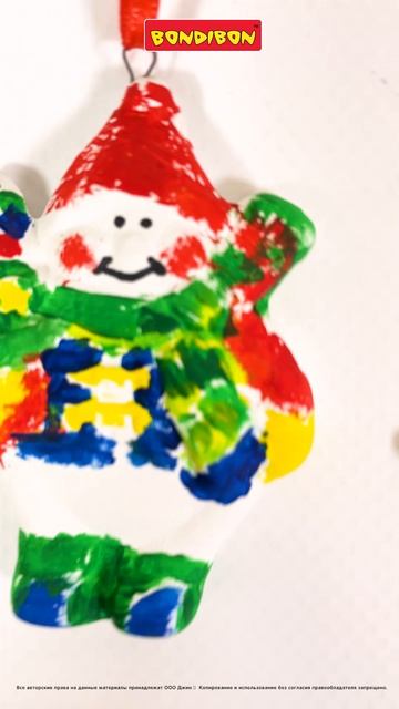 Новогодние фигурки для раскрашивания с красками #Shorts#bondibon#длядетей#творчество#раннееразвитие