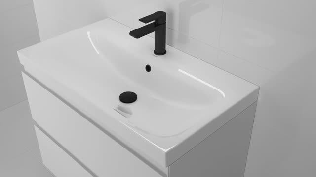 Смеситель BRASKO BLACK для раковины с клик-клак от Cersanit (Арт. A63107)