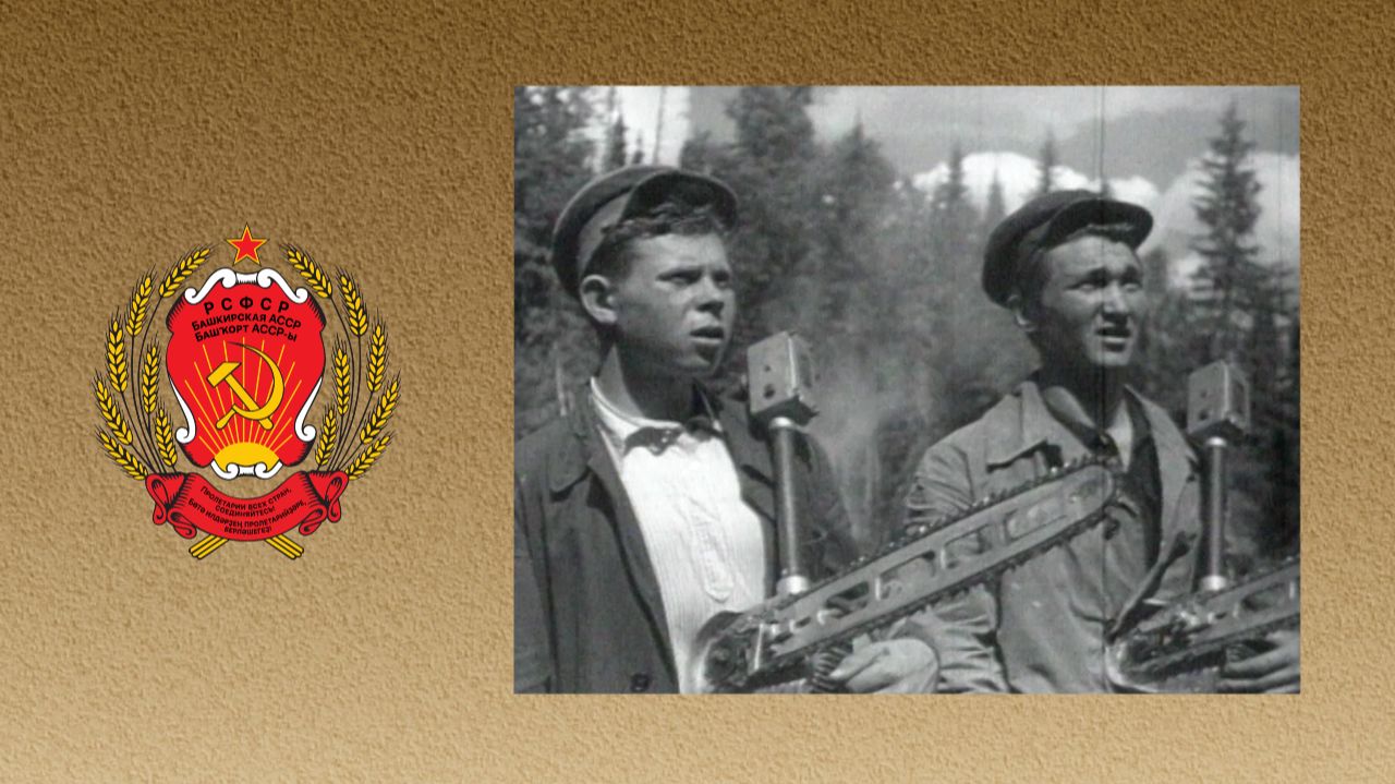 Советская Башкирия. Лесорубы Антяшского леспромхоза. Караидельский район БАССР (1950-е)