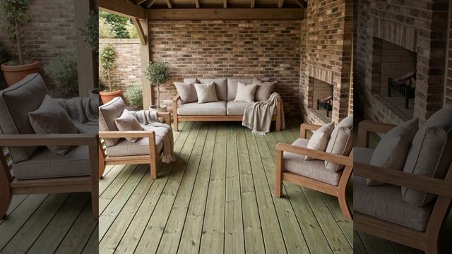 Современная, долговечная терраса из импрегнированной доски КД ЭКО ГРИН не требующая ухода