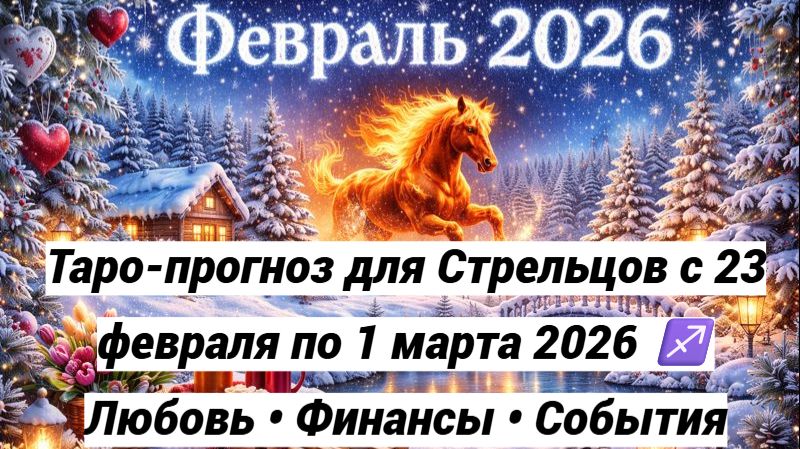 Таро-прогноз для Стрельцов с 23 февраля по 1 марта 2026 ♐ Любовь • Финансы • События