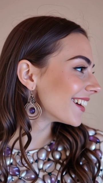 #shorts Медные плетёные серьги. Мастер-класс на канале