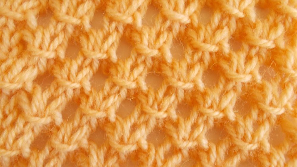 Узор спицами Сеточка Fishnet pattern spokes