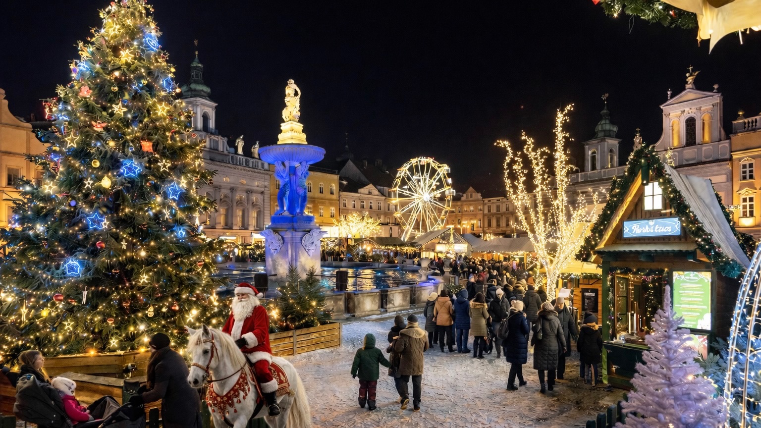 ⭐ Ческе-Будеёвице прогулка по городу | Рождественская ярмарка 2025 | Чехия 4K