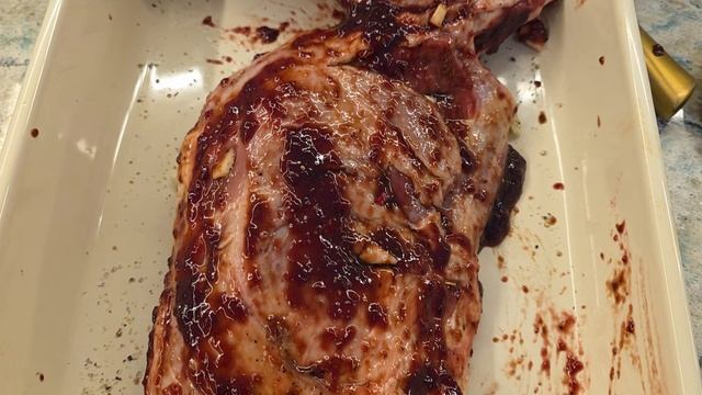 Лопатка баранины с кольраби и бататом, запекаем в духовке