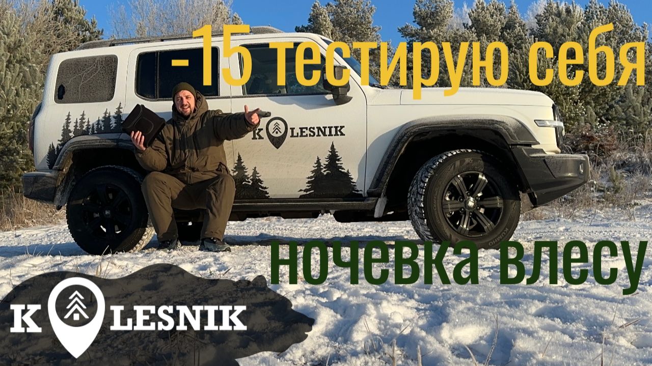 Ночевка в лесу в -15, тест повербанка Wattico и себя