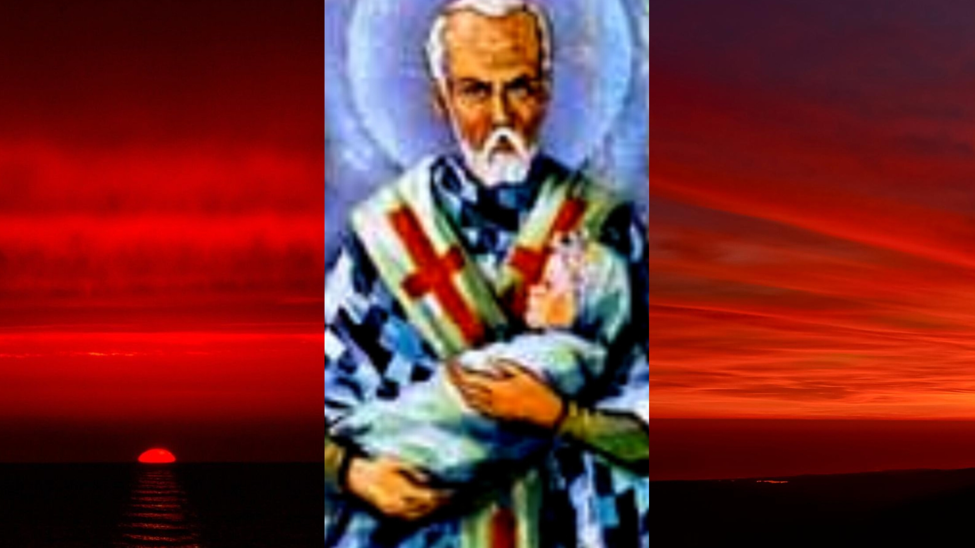 ОН ВЗЯЛ ИЗ РЕКИ УТОНУВШЕЕ ДИТЯ  И ПОЛОЖИЛ В ХРАМЕ СОФИИ ЖИВЫМ И НЕВРЕДИМЫМ.СВЯТОЙ НИКОЛАЙ ЧУДОТВОРЕЦ