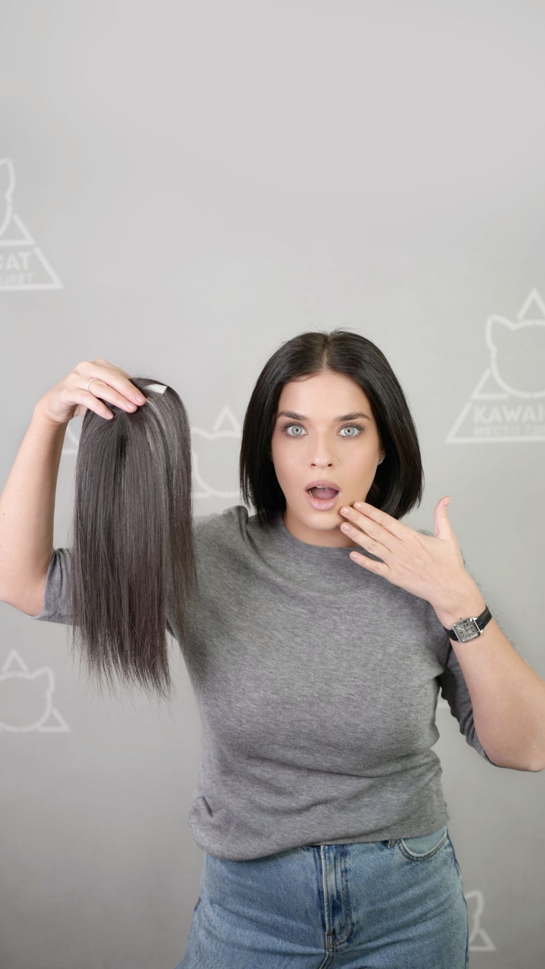 Накладная челка. Челка-накладка из натуральных волос.