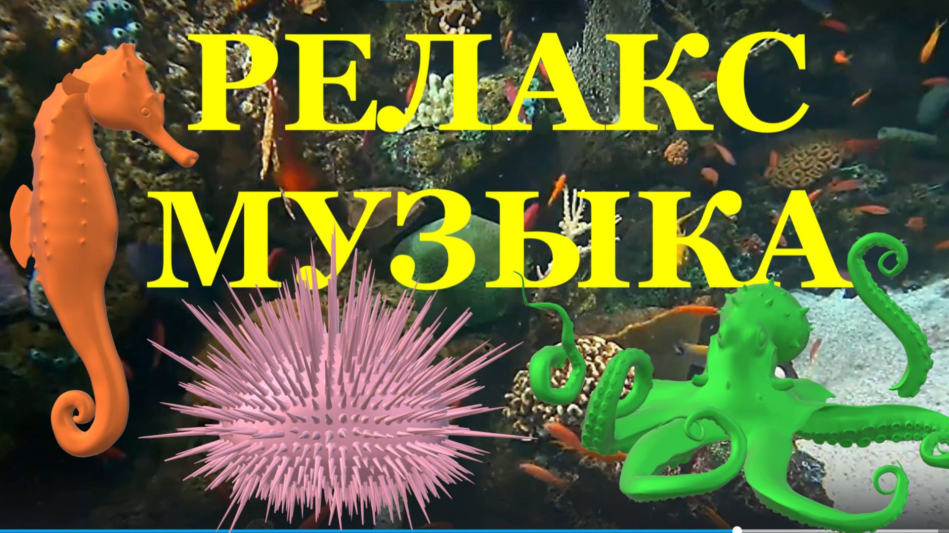 Музыка релакс звук воды шум Морской аквариум рыбки аквариумные видео