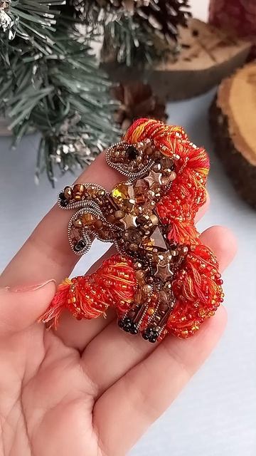 Брошь Огненная лошадь