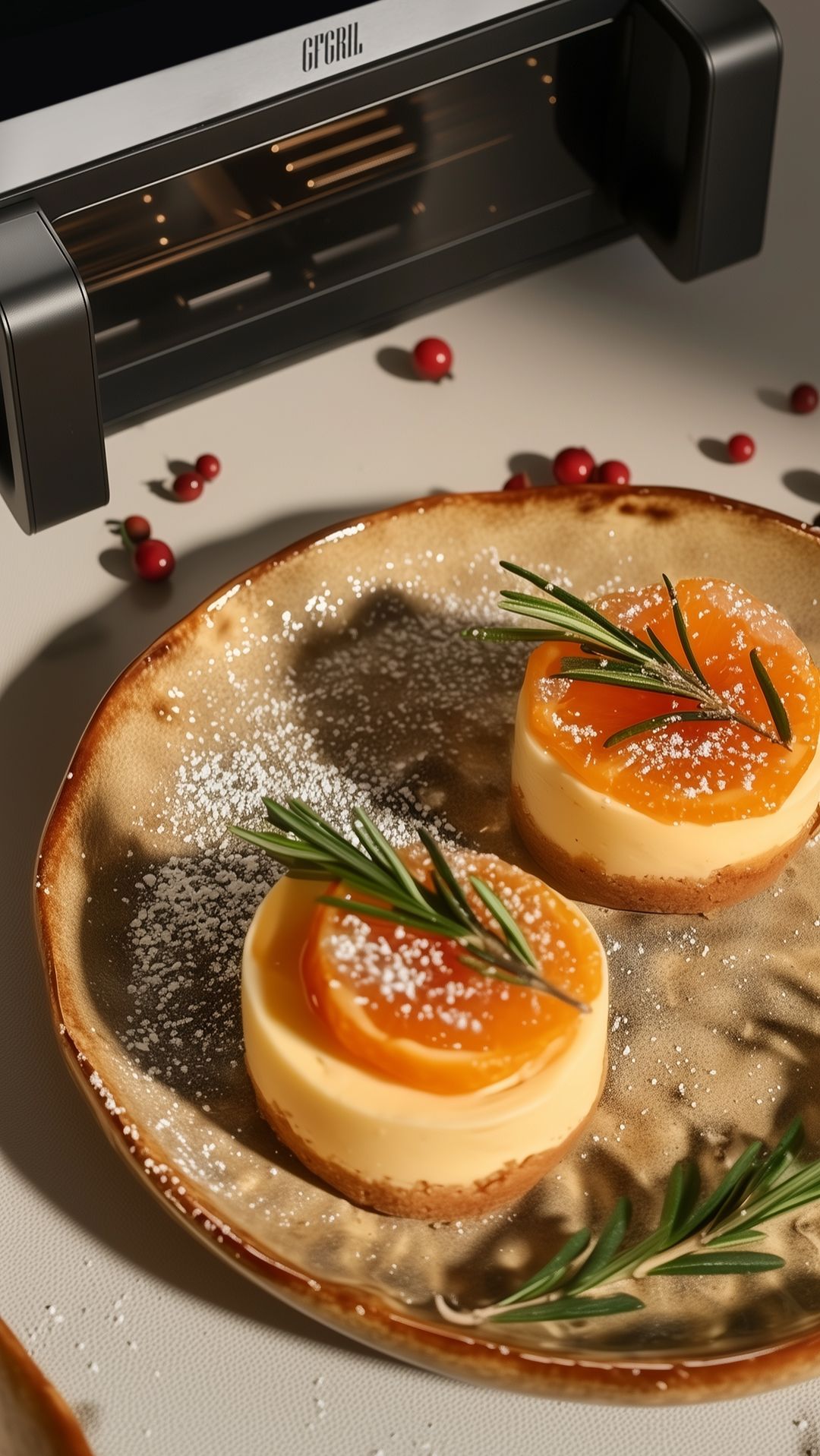 Новогодние мини-чизкейки с имбирным маринадом и карамелью #рецепт #выпечка #аэрогриль