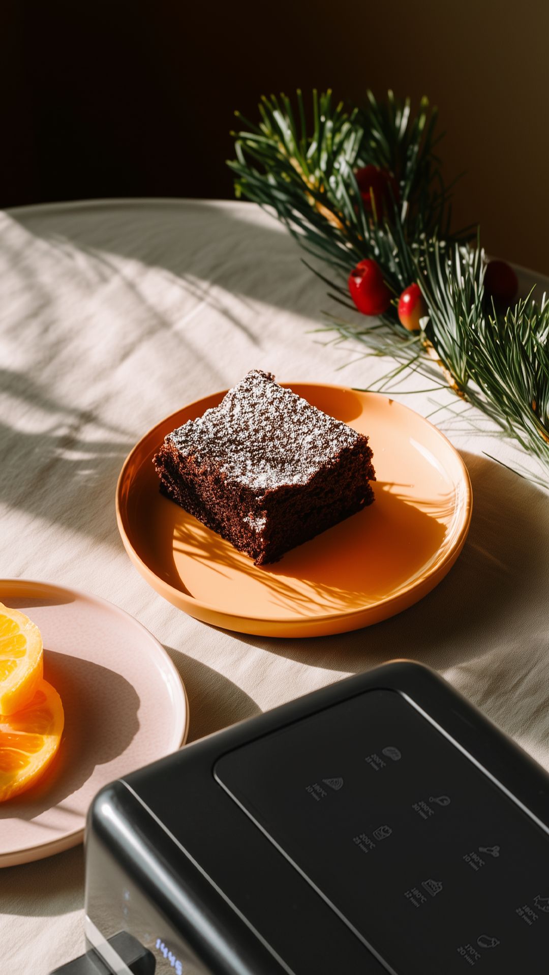 Новогодний брауни «Тёмный лес» с пряничными нотами и вишнёвой начинкой #еда #брауни #рецепт