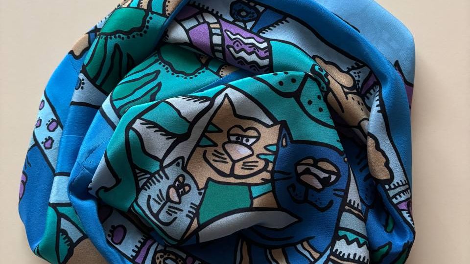 Шёлковый снуд с весёлыми котятами