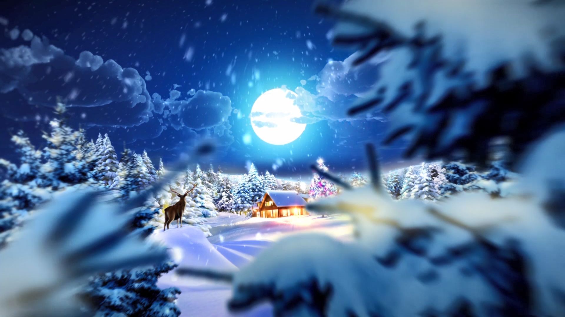 Новогодняя анимация, интро заставка - домик Деда Мороза ( 2026 )