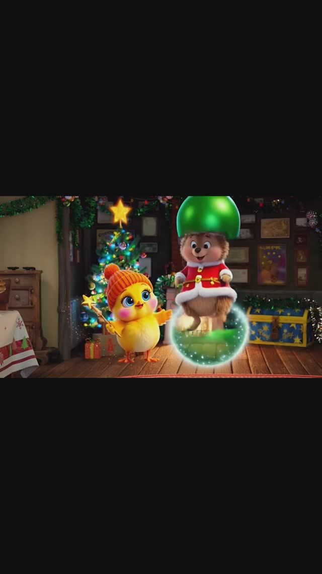 Новогодние Песенки и Мультики 🎄 Цыплёнок Чик-Чик | Загадки 10 штук и Новогодние песни для Детей