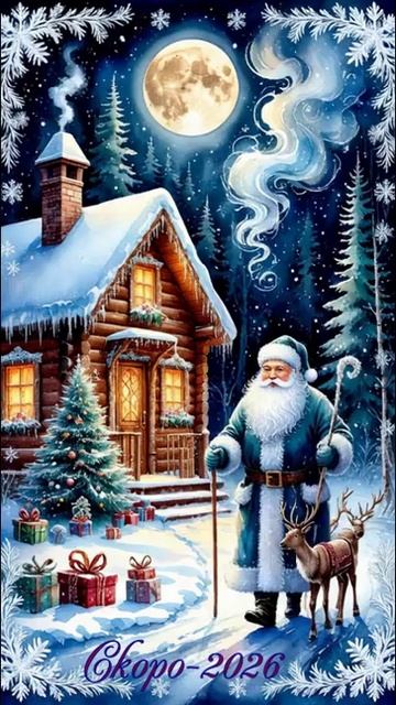 Скоро 2026 год. Открытки с дедом Морозом