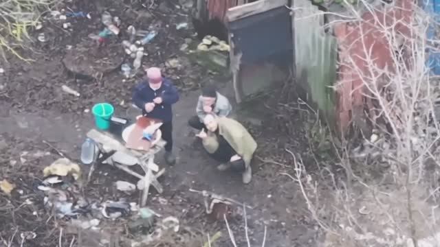 Обучение крайне наглого украинского боевика.