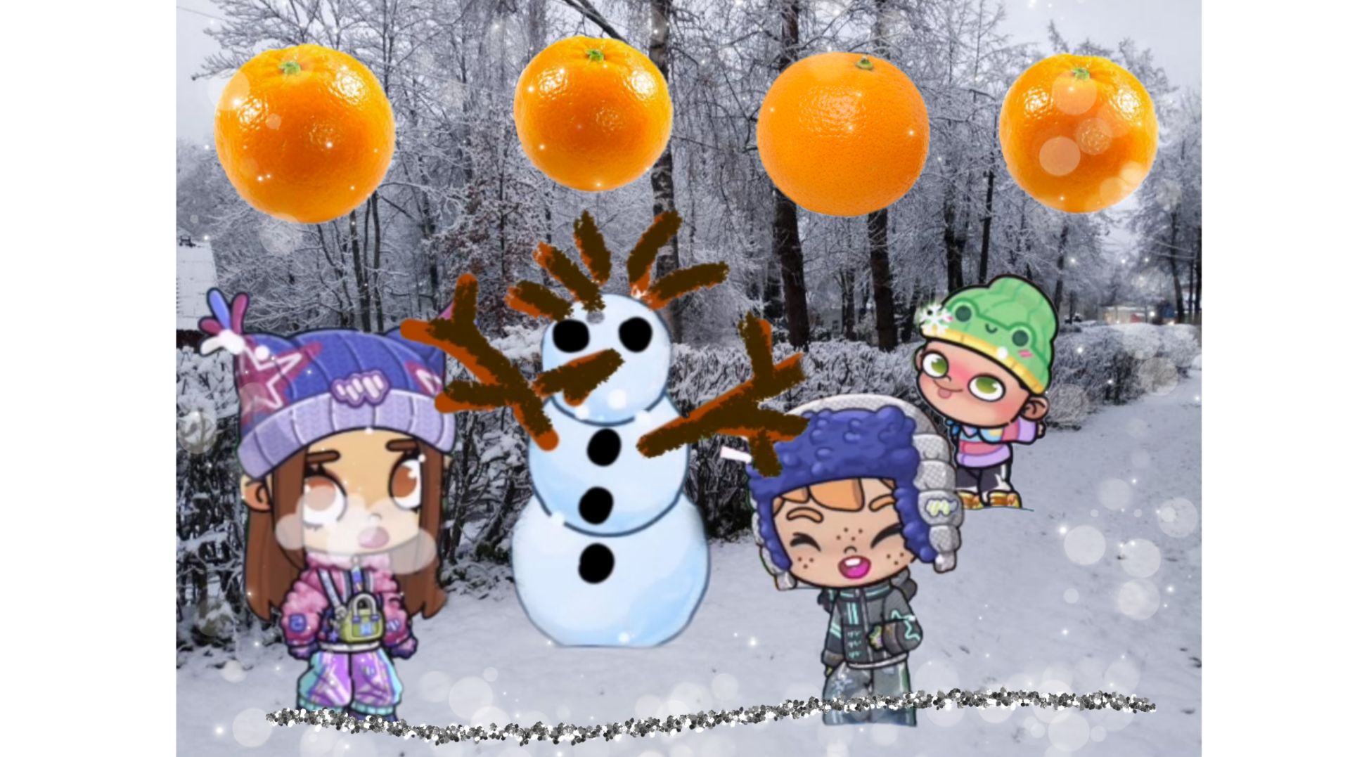 ❄️Выпал снег!!! 🌨️.Слепили пЕрвОго сНегоВика ⛄. Встретили девочек?! 🫰🏼