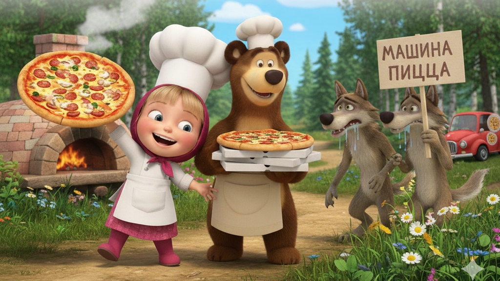 Маша и Медведь | Пицца для Волков