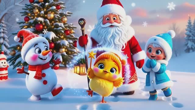 Сборник Новогодних Песенок и Мультиков 🎄 Цыплёнок Чик-Чик | Лучшие Новогодние Хиты для Детей