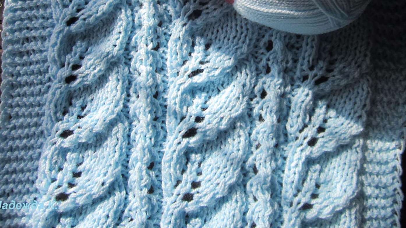 Очень красивый ажурный снуд"Весенняя лазурь" #