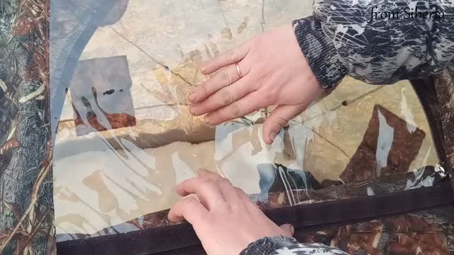 В мороз лопнули окна на палатке Куб 2.20 Берег