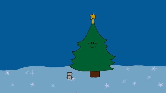 котёнок на ёлке смешной мультфильм