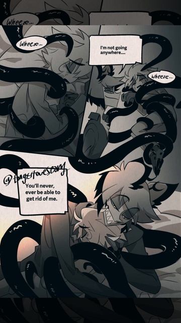 Аластору просто не может смириться с тем фактом, что в кошмаре Люси есть кто-то еще, кроме него😌