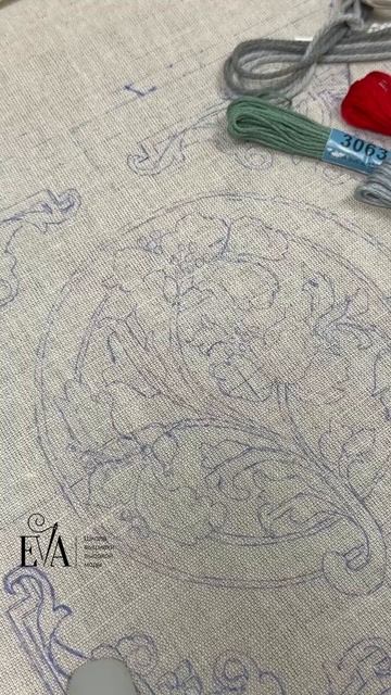 Подбор материалов для курса по интерьерной вышивке