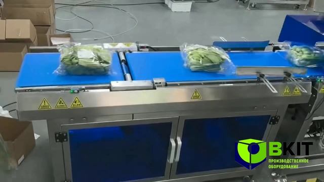 Он-лайн-весы (чеквейер) с принтер-аппликатором (этикетировщиком) самоклеящихся этикеток снизу