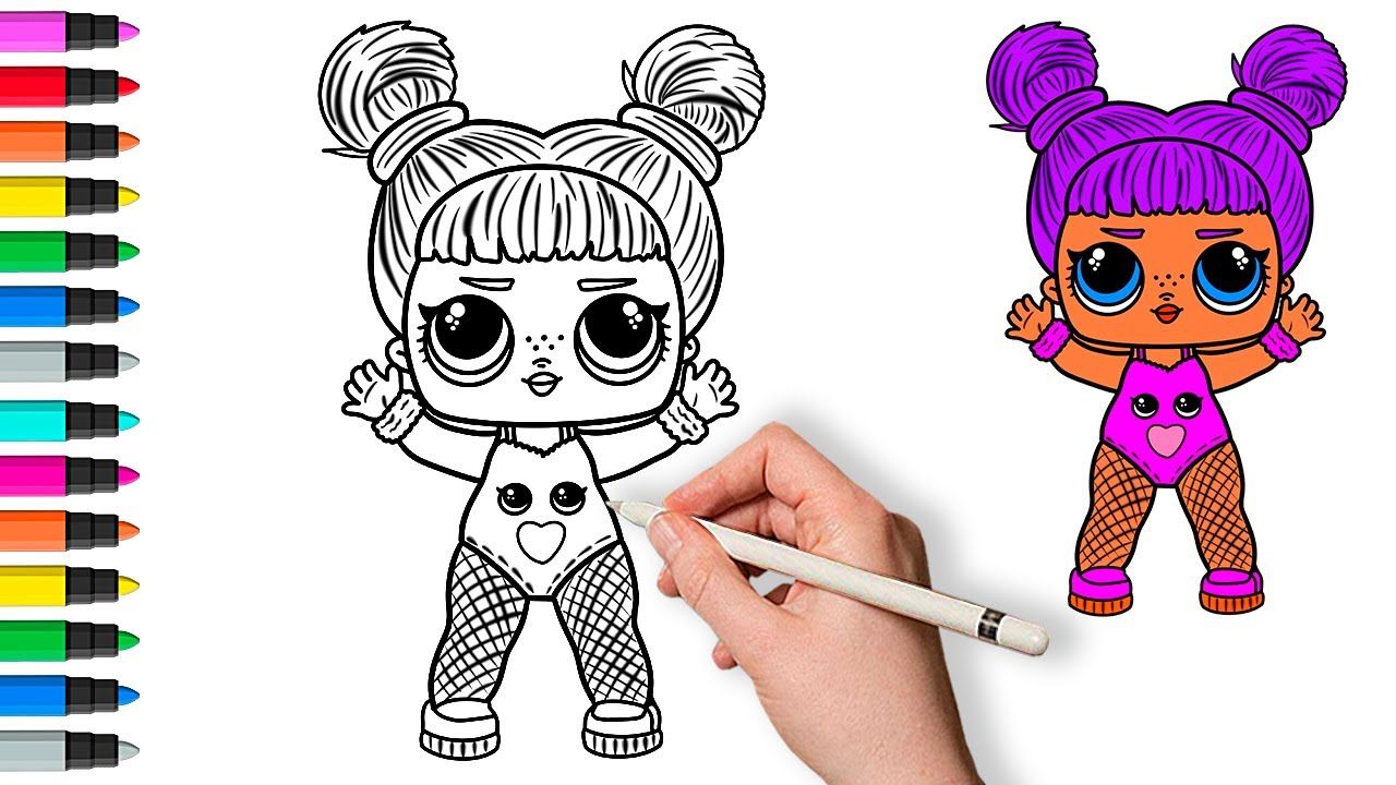 ️ Как нарисовать куклу ЛОЛ. Рисунок и раскраска