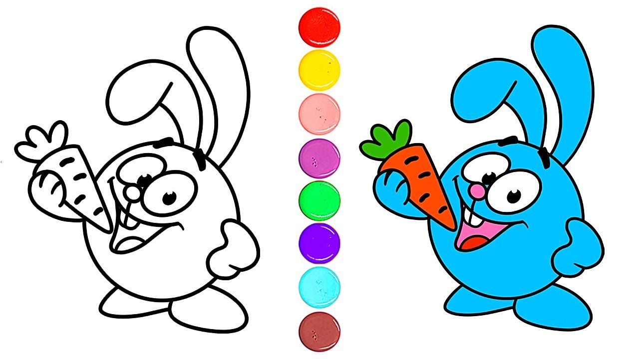 ️ Как нарисовать Кроша из Смешариков. Рисунок и раскраска #рисунок #раскраска #длядетей