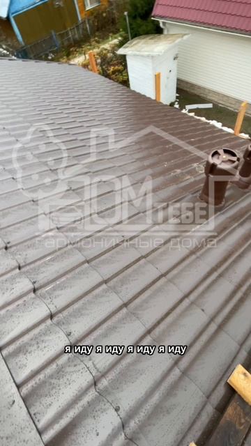 На крыше дома