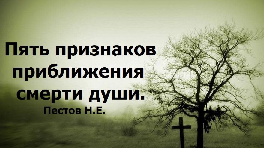 Когда пора бить тревогу. Пять признаков приближение духовной смерти. Николай Пестов.