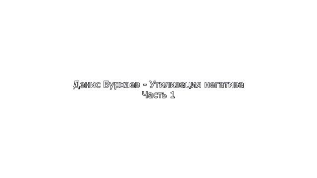 Денис Бурхаев - Утилизация негатива