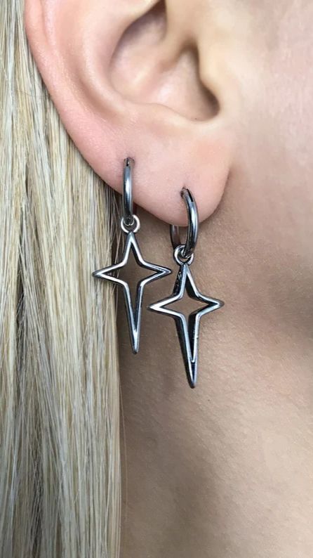 Серьги‑кольца с подвесками «Звёзды с орнаментом» от StarfallShop