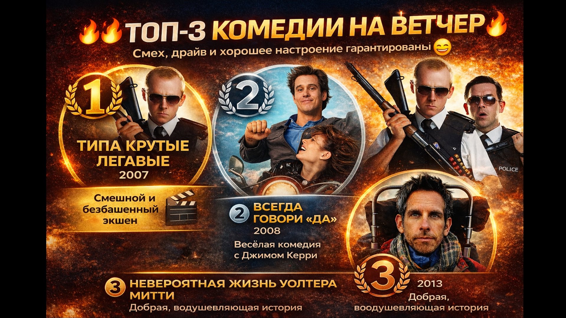 Топ 3 комедии😂! Если хочется расслабиться и посмеяться