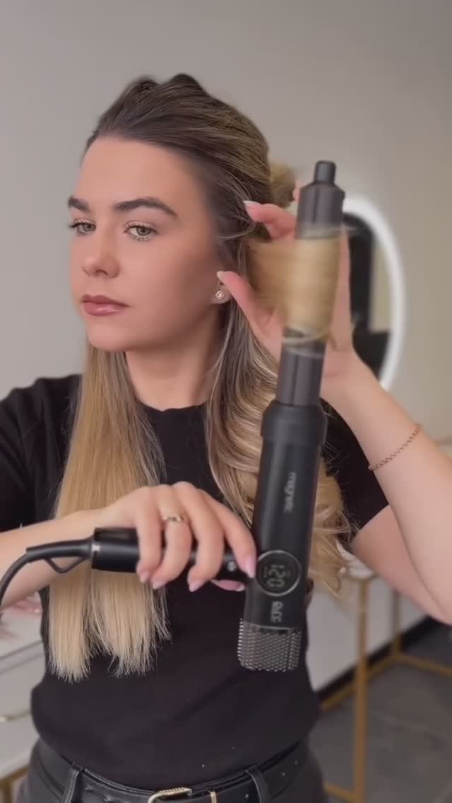 Простые и легкие локоны на фен-стайлер #прическа #укладка #волосы #локоны