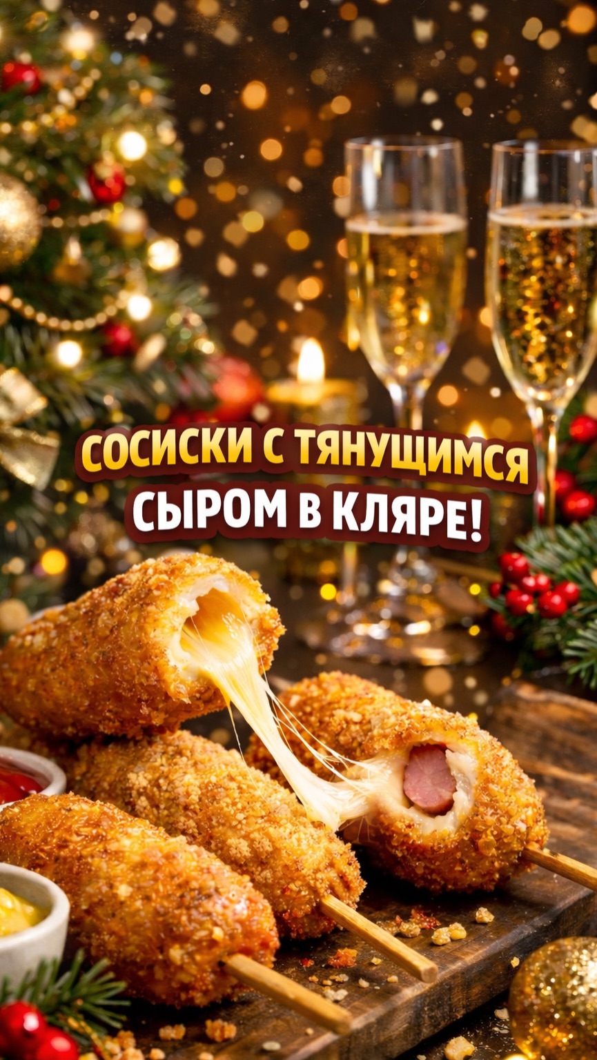 Хрустящие сосиски с сыром на шпажке