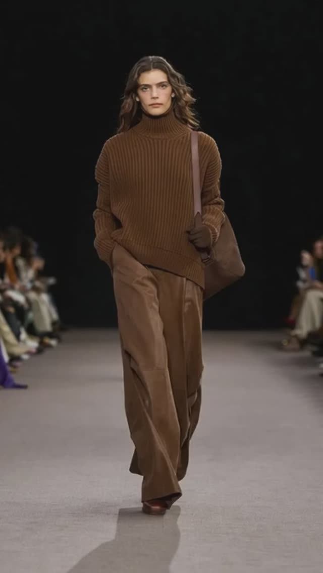 📍 КОРИЧНЕВЫЕ БРЮКИ - модный тренд зимы 2026. Как и с чем носить - с подиума в жизнь