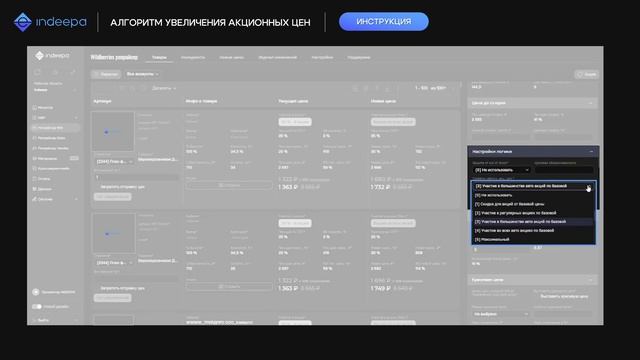 Алгоритм увеличения акционных цен