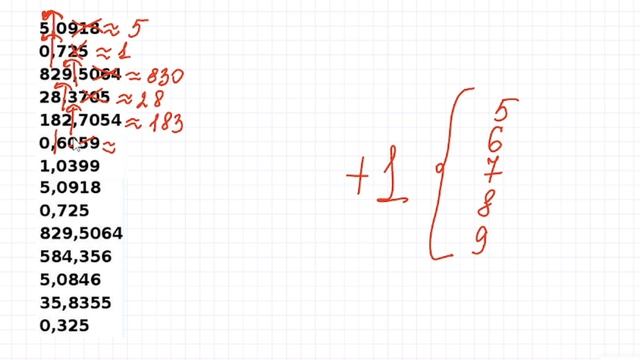 Округление до целых.