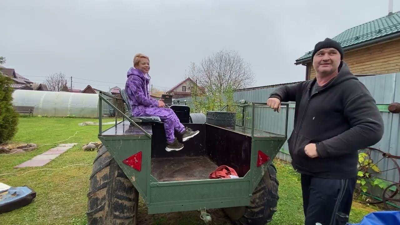 Обзор Прицепа и Вездехода ЗИС-5  Коп металлолома металлокоп #каракат #болотоход