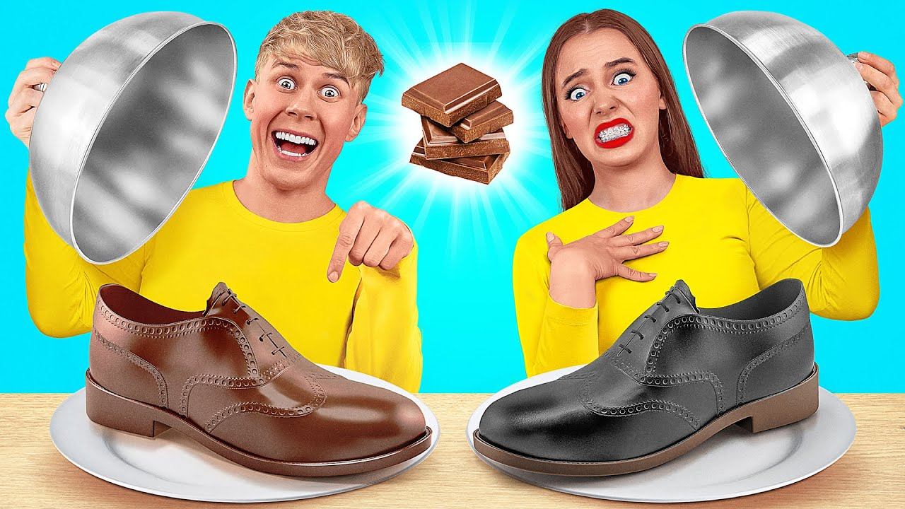 Челлендж. Шоколадная еда vs. Настоящая еда | Едим только сладости 24 часа от Multi DO Challenge