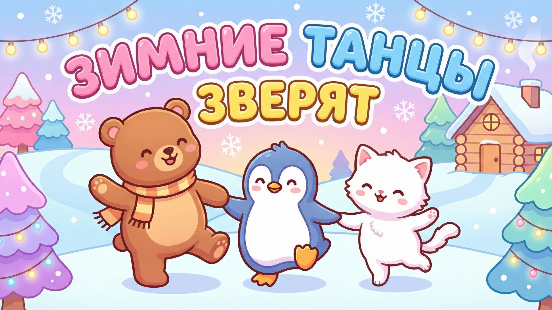 Зимние танцы зверят ❄️ Весёлая песенка для детей
