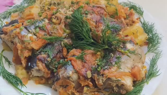 Запеканка с рыбой и овощами. Скумбрия запечённая с овощами.