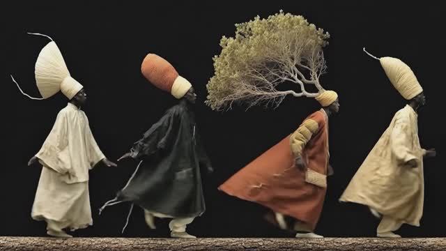 Шафран и дым 4K (перевод песни): сюрреалистическое AI танцевальное видео